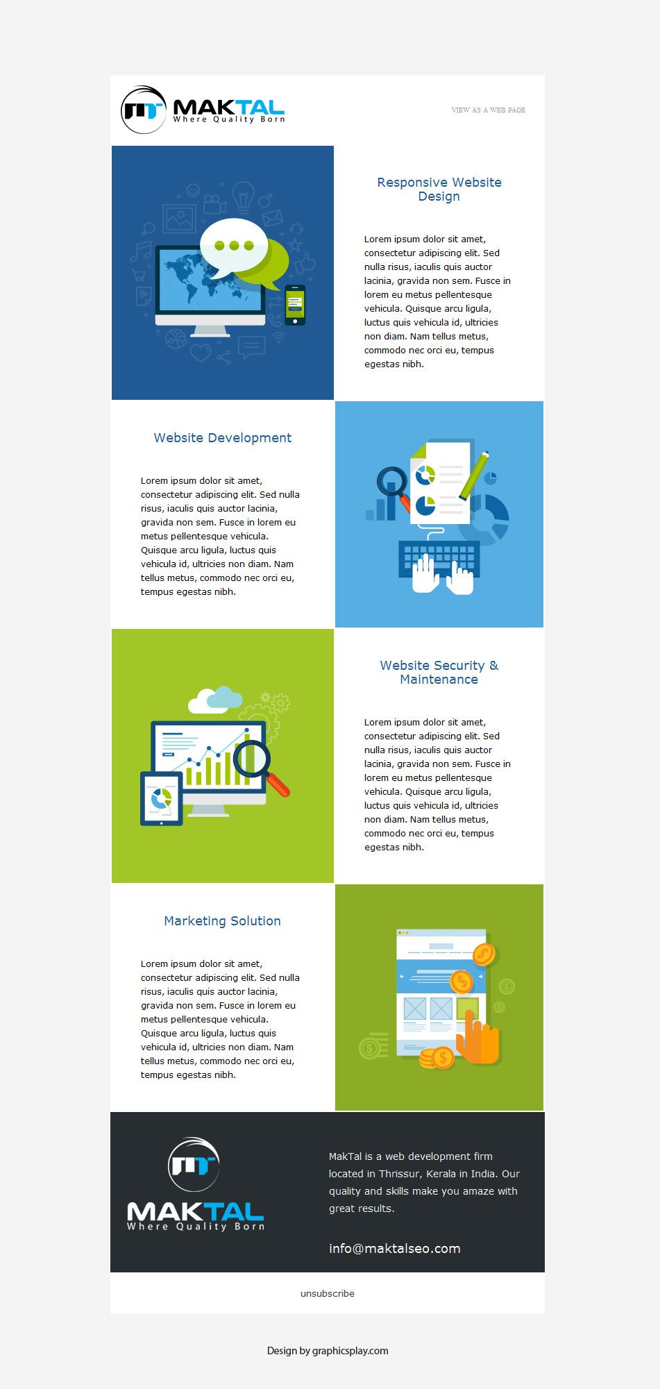 HTML Email Newsletter Template ID - 2771 - GraphicsPlay