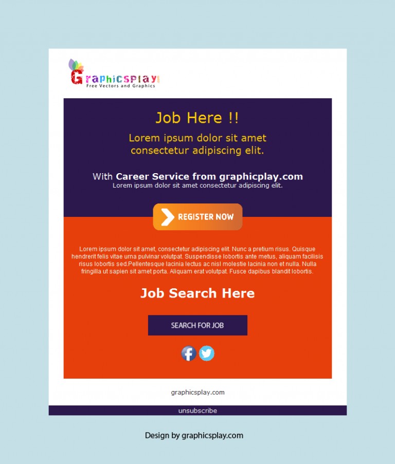 HTML Email Newsletter Template ID - 3159 - GraphicsPlay